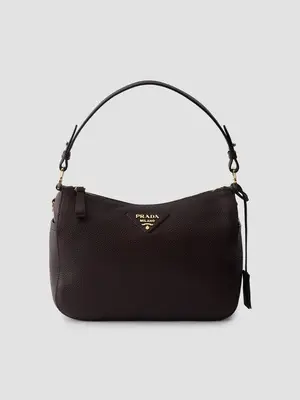 Prada Medium Leather Shoulder Bag - Brown