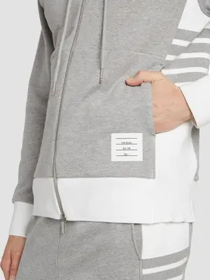 Thom Browne Loopback Jersey Hoodie Jacket - Light Grey
