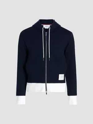 Thom Browne Loopback Jersey Hoodie Jacket - Navy