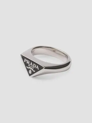 Prada Enameled Silver Ring
