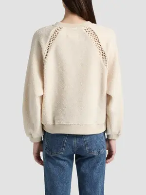 Ba&sh Sweet Open-knit Bouclette Crewneck Sweatshirt