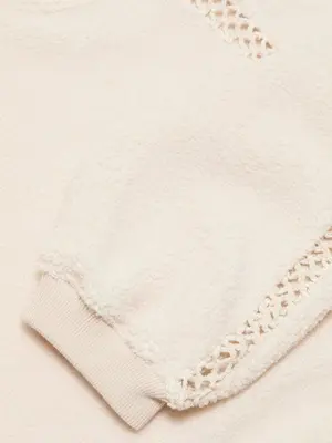 Ba&sh Sweet Open-knit Bouclette Crewneck Sweatshirt