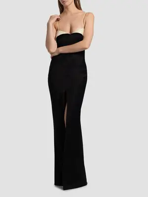 Nanushka Nelma Folded Satin Maxi Dress
