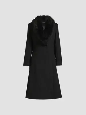 Sofia Cashmere Toscana Shearling Trim Coat