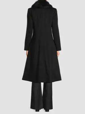 Sofia Cashmere Toscana Shearling Trim Coat