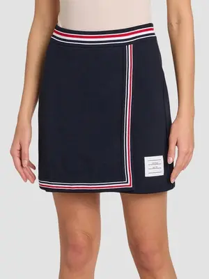 Thom Browne Classic Piqué Stripe Wrap-style Miniskirt
