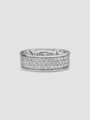 David Yurman Streamline Band Ring In Sterling - Diamond