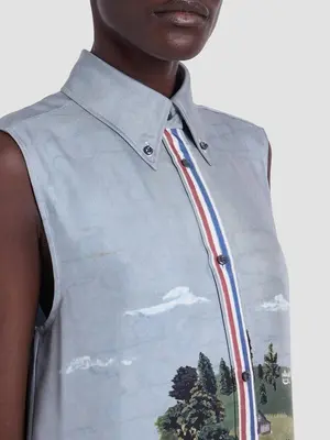Thom Browne Scenic Coastline Silk Shirtdress