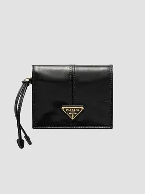 Prada Small Leather Wallet Black