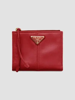 Prada Small Leather Wallet Red
