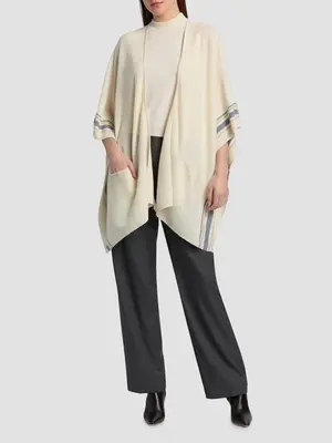 Vince Striped Cashmere Knit Cape