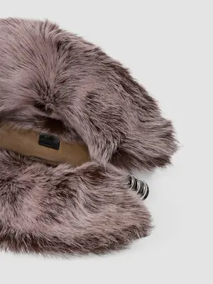 Loewe Flaco Shearling-trim Leather Clutch