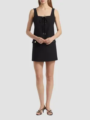TOCCIN Steffie Cotton-blend Tie-front Minidress