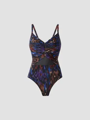 Miraclesuit Tapiz Mariposa Abstract One-piece Swimsuit - Black Multi