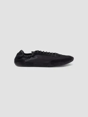 Prada Re-nylon And Suede Elasticized Sneakers - Black