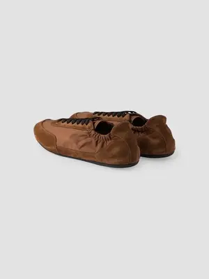 Prada Re-nylon And Suede Elasticized Sneakers - Brown