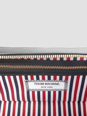 Thom Browne Pebble Grain Leather Cosmetic Bag