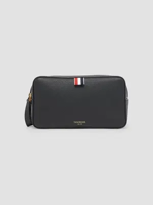 Thom Browne Pebble Grain Leather Cosmetic Bag - Black