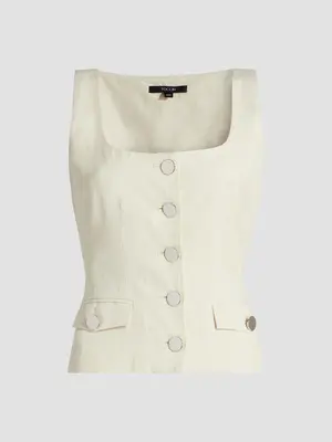 TOCCIN Georgia Cotton-blend Top - Bone