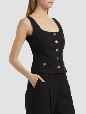 TOCCIN Georgia Cotton-blend Top - Jet