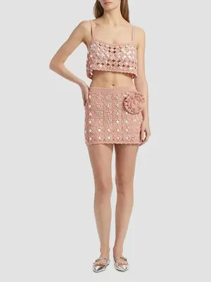 TOCCIN Andrea Faux-pearl-embellished Cotton Tank