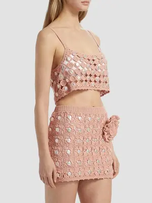 TOCCIN Andrea Faux-pearl-embellished Cotton Tank