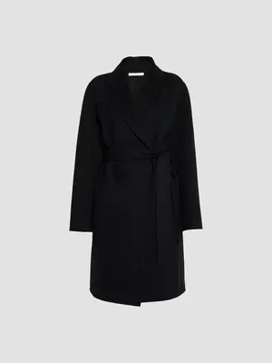 Sofia Cashmere Double-face Wool-cashmere Wrap Coat - Black