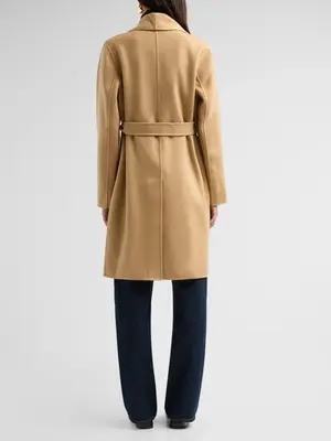 Sofia Cashmere Double-face Wool-cashmere Wrap Coat - Camel