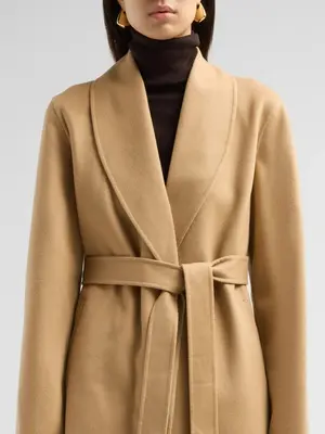 Sofia Cashmere Double-face Wool-cashmere Wrap Coat - Camel