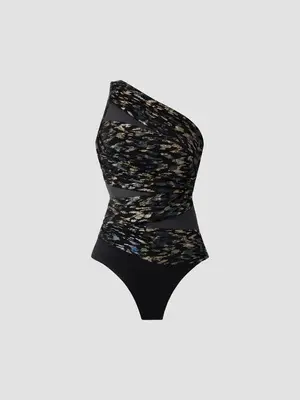 Miraclesuit Sparkle Plenty Jena One-shoulder One-piece Swimsuit - Black Multi