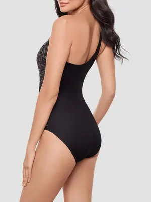 Miraclesuit Sparkle Plenty Jena One-shoulder One-piece Swimsuit - Black Multi