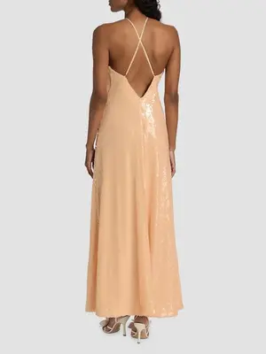 TOCCIN Monica Sequined Halter Gown