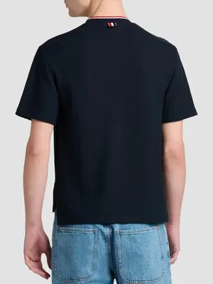 Thom Browne Rwb Tipped Crewneck Cotton-linen T-shirt