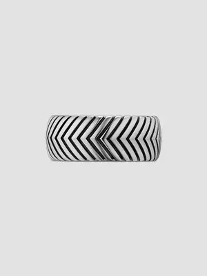 David Yurman Chevron Band Ring In Sterling 10mm
