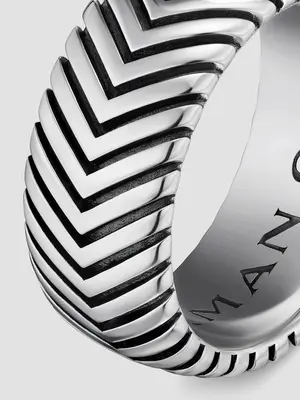 David Yurman Chevron Band Ring In Sterling 10mm
