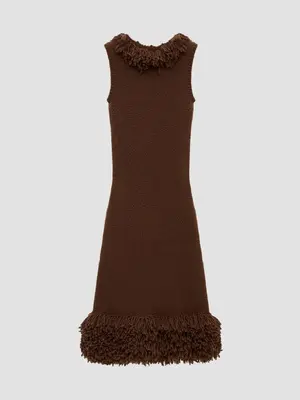 Loewe Fringe Knit Crewneck Maxi Dress