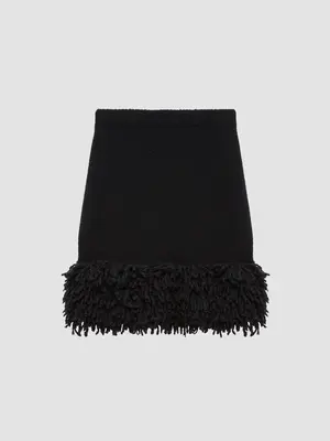 Loewe Rib-knit Wool-blend Mini Skirt - Black