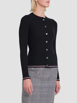 Thom Browne Rwb Rib-stitch Wool Cardigan