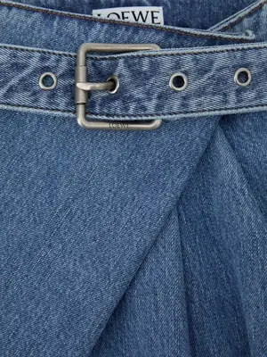 Loewe Draped Washed-cotton Belted Jeans