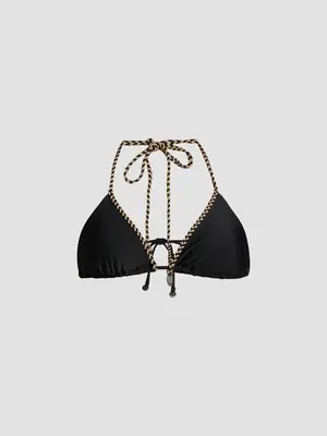 Ramy Brook Nikoleta Braided Triangle Bikini Top - Black