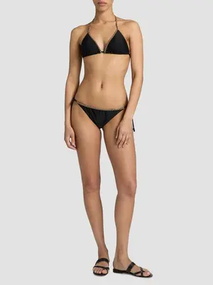 Ramy Brook Nikoleta Braided Triangle Bikini Top - Black