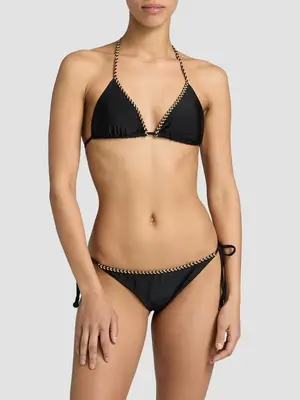 Ramy Brook Nikoleta Braided Triangle Bikini Top - Black