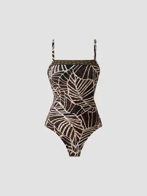 Miraclesuit Lets Be Fronds Kara Floral Swimsuit - Black Multi