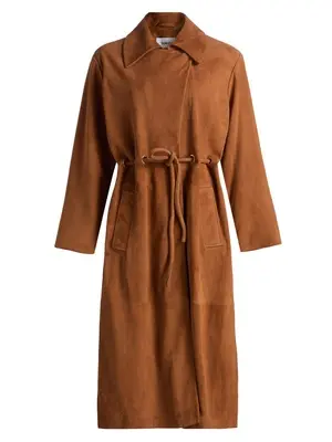 Ba&sh Matte Suede Trench Coat