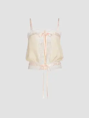 Ronny Kobo Laila Silk Lace-trim Top
