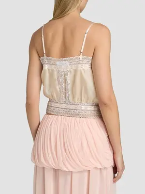 Ronny Kobo Laila Silk Lace-trim Top