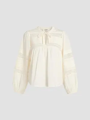 Ba&sh Nami Lace Insert Cotton Blouse
