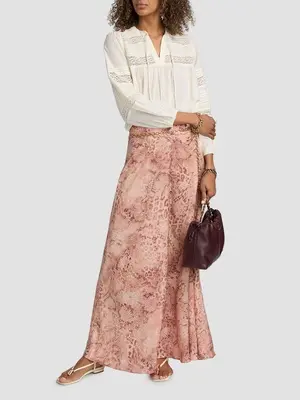 Ba&sh Nami Lace Insert Cotton Blouse
