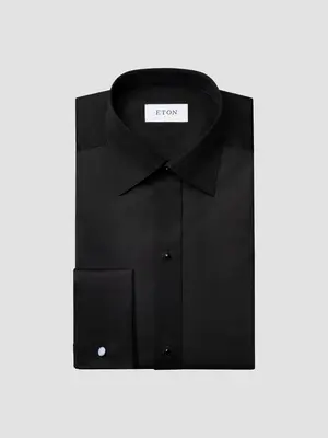 Eton Slim-fit Plissé Bib Tuxedo Shirt - Black