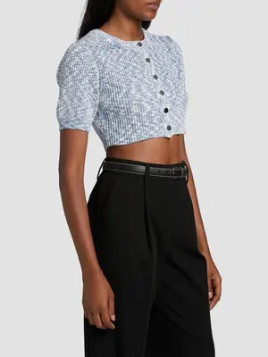 TOCCIN Christy Cropped Short-sleeve Cardigan